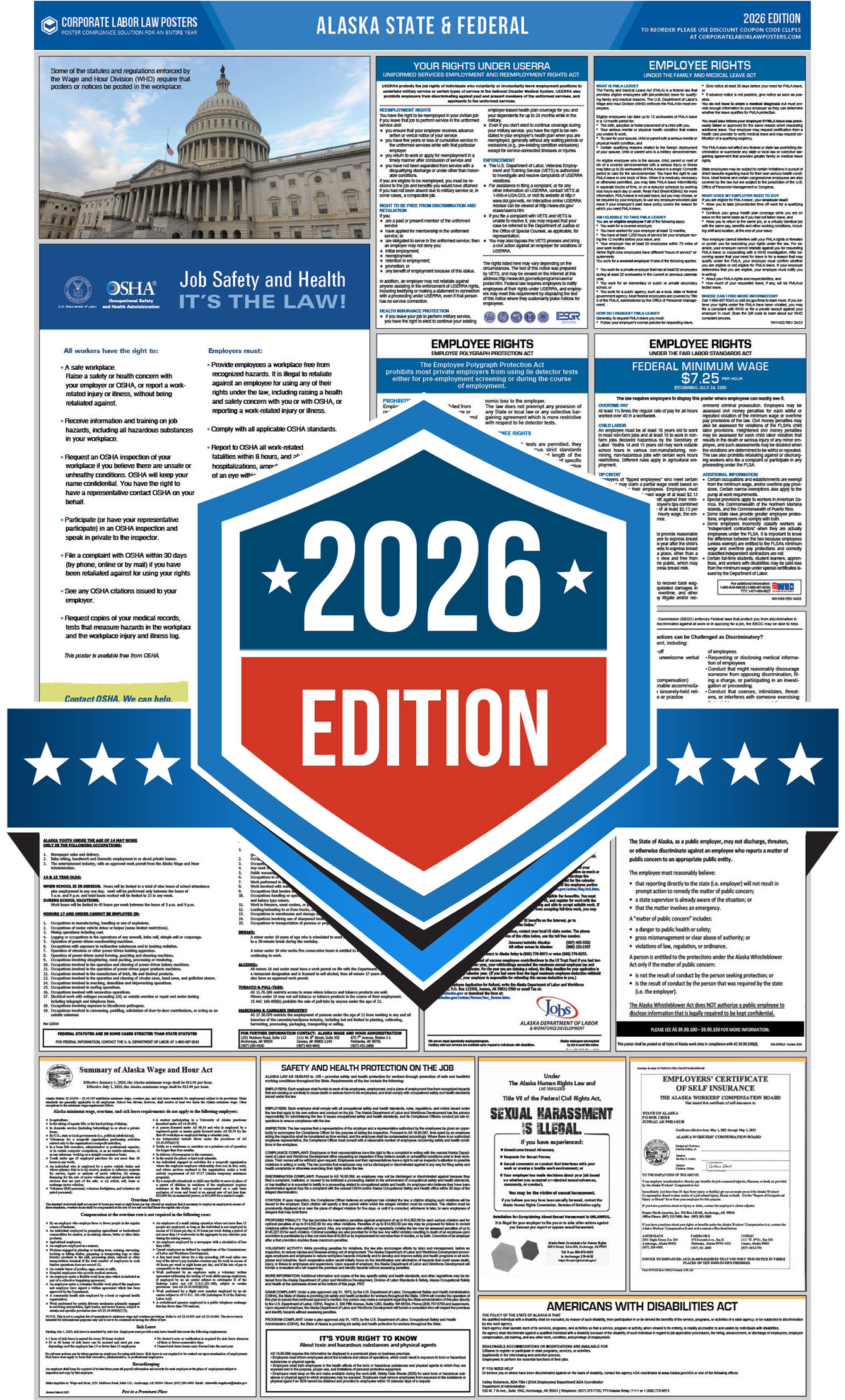 Alaska & Federal Labor Law Poster 2025