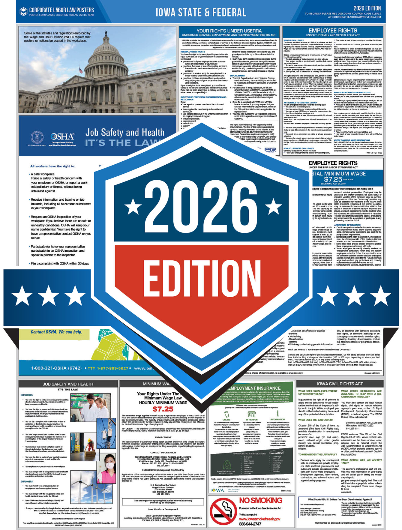 Iowa & Federal Labor Law Poster 2026