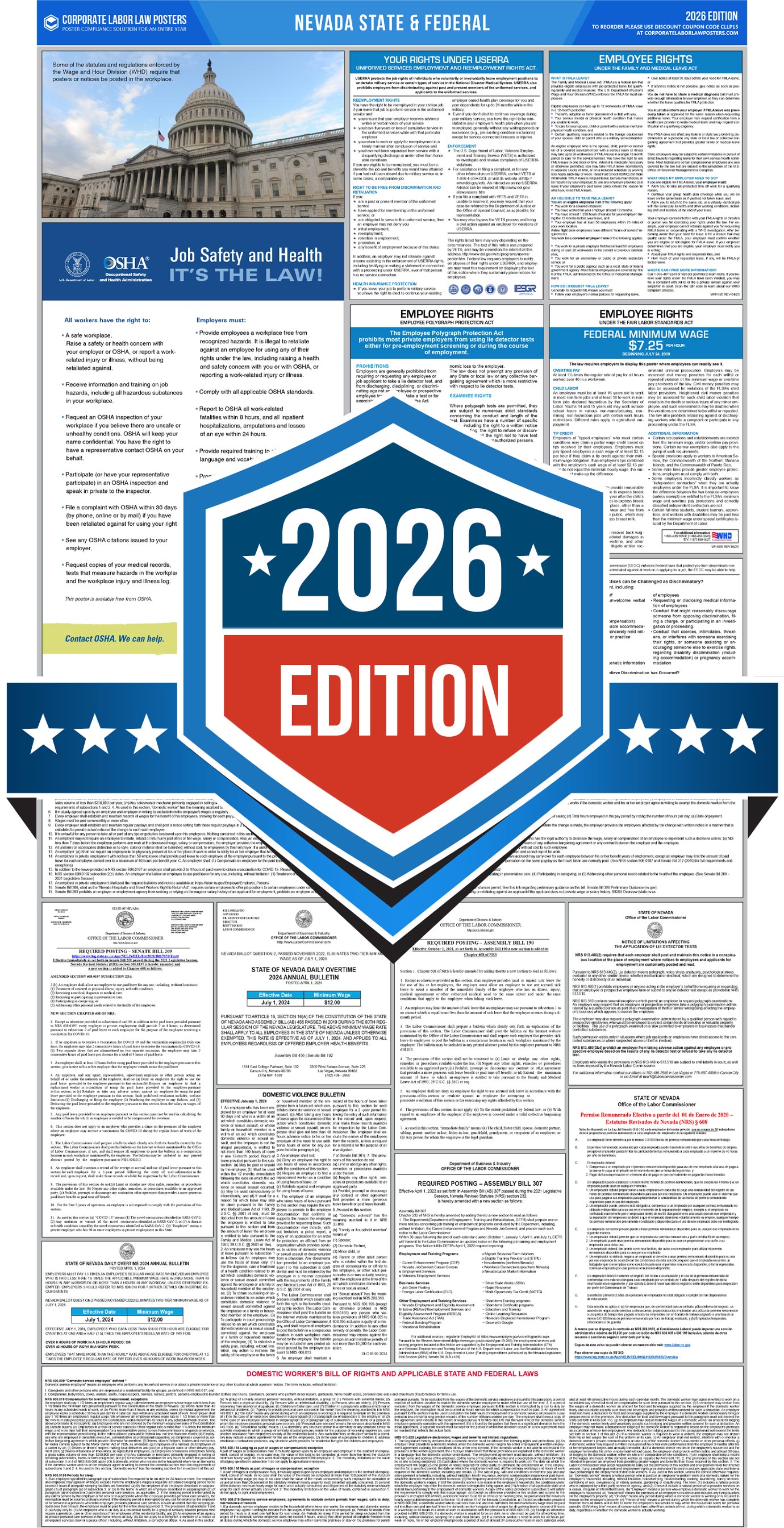 Nevada & Federal Labor Law Poster 2026