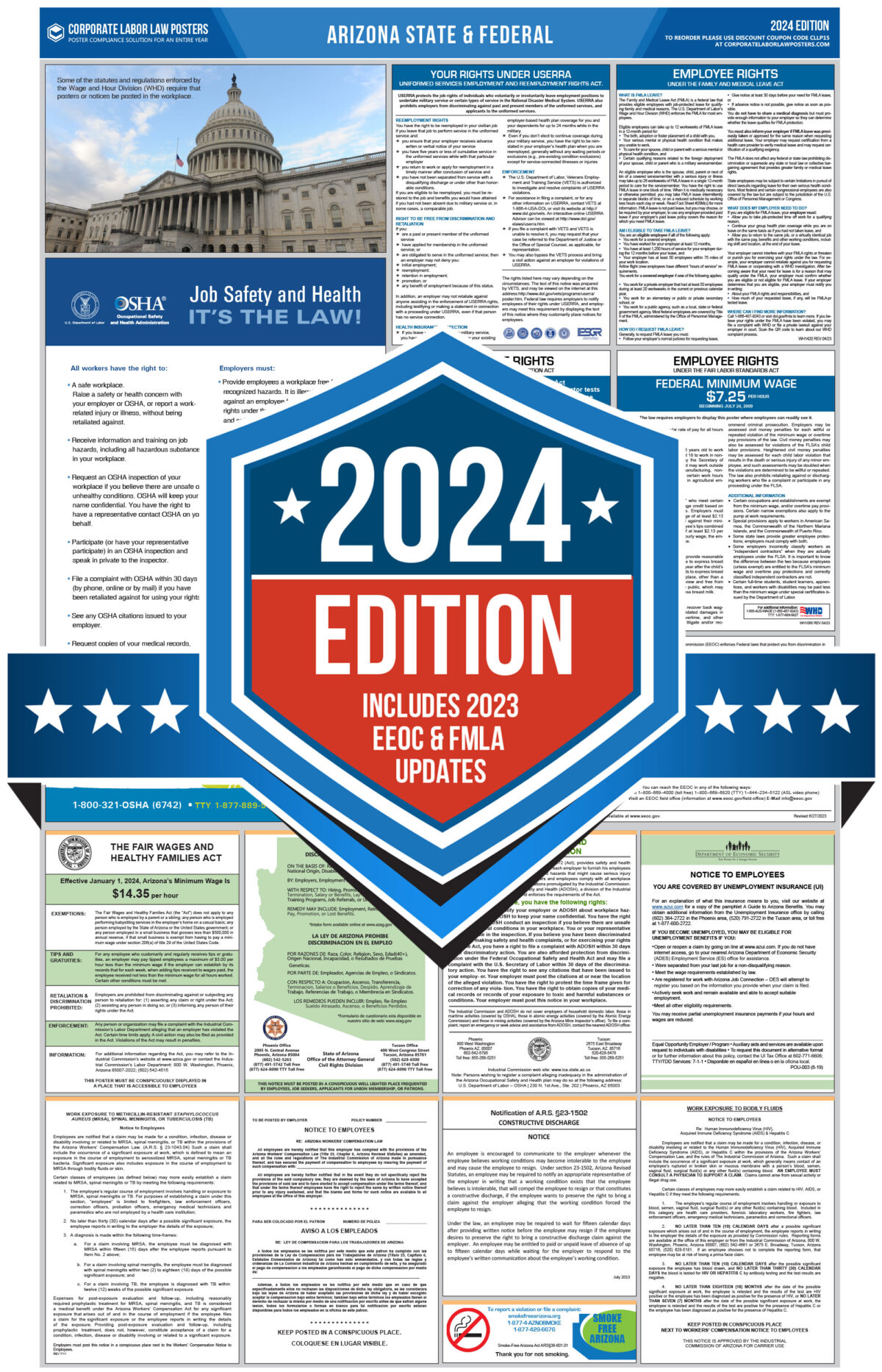 2023 Arizona Labor Law Poster State and Federal All in One